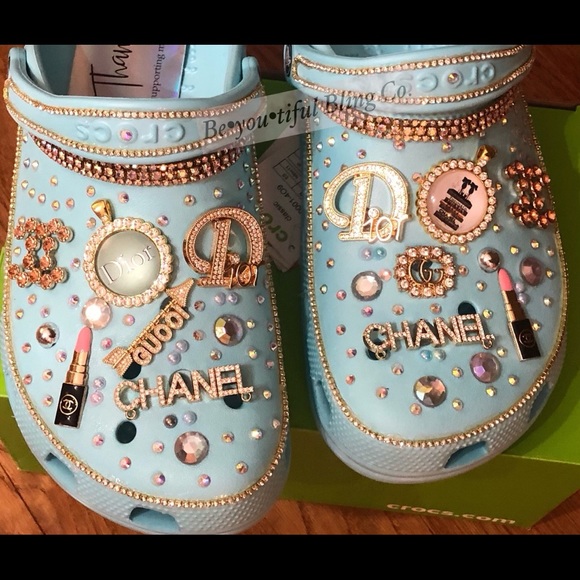Shoes | Feeling Blue Brand New Bling Crocs | Poshmark